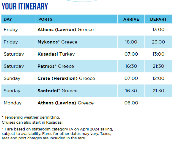 3 Nights Cruise – Iconic Aegean - Greek Escapes